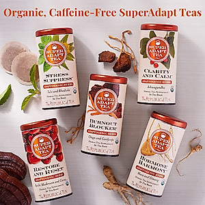 The Republic of Tea - SuperAdapt Stress Suppress Herbal Tea, 36 Tea Bags, Organic, Caffeine Free, Tulsi and Rhodiola Herbal Tea