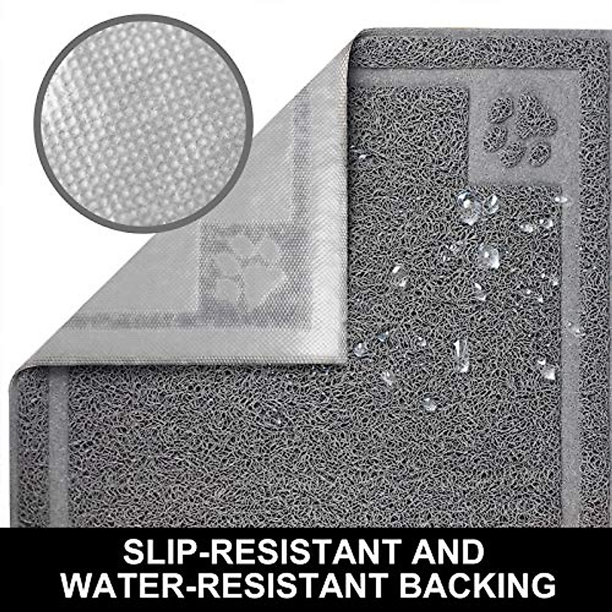 STELLAIRE CHERN Dog Bowl Mat for Small Dogs and Cats 24" x 16" Flexible and Waterproof Pet Feeding Mat for Food and Water, Easy to Clean Dog Food Mat with Non Slip Backing