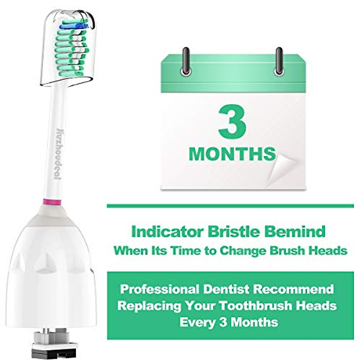 Jiuzhoudeal Toothbrush Replacement Heads Compatible with Philips Sonicare Electric Toothbrush, 6 Pack, White