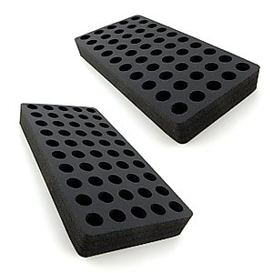 Polar Whale 2 HPLC 4ml Vial Racks Black Foam Storage Rack Organizer Stand Transport Holds 50 Vials Each Fits up to 15mm Diameter Vials
