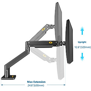NB North Bayou Dual Monitor Arm Full Motion Swivel Monitor Mount with Gas Spring for 22''-32'' Monitors with Load Capacity from 4.4~30lbs for Each Arm Height Adjustable Monitor Stand G32-B