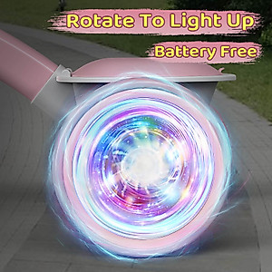 SEREED Colorful Lighting Toddler Tricycle for 2-5 Years Old Girls, Adjustable Seat&Handlebar Trike, Removable Basket, Birthday Gift Idea for Kids Ages 2+ (Pink)