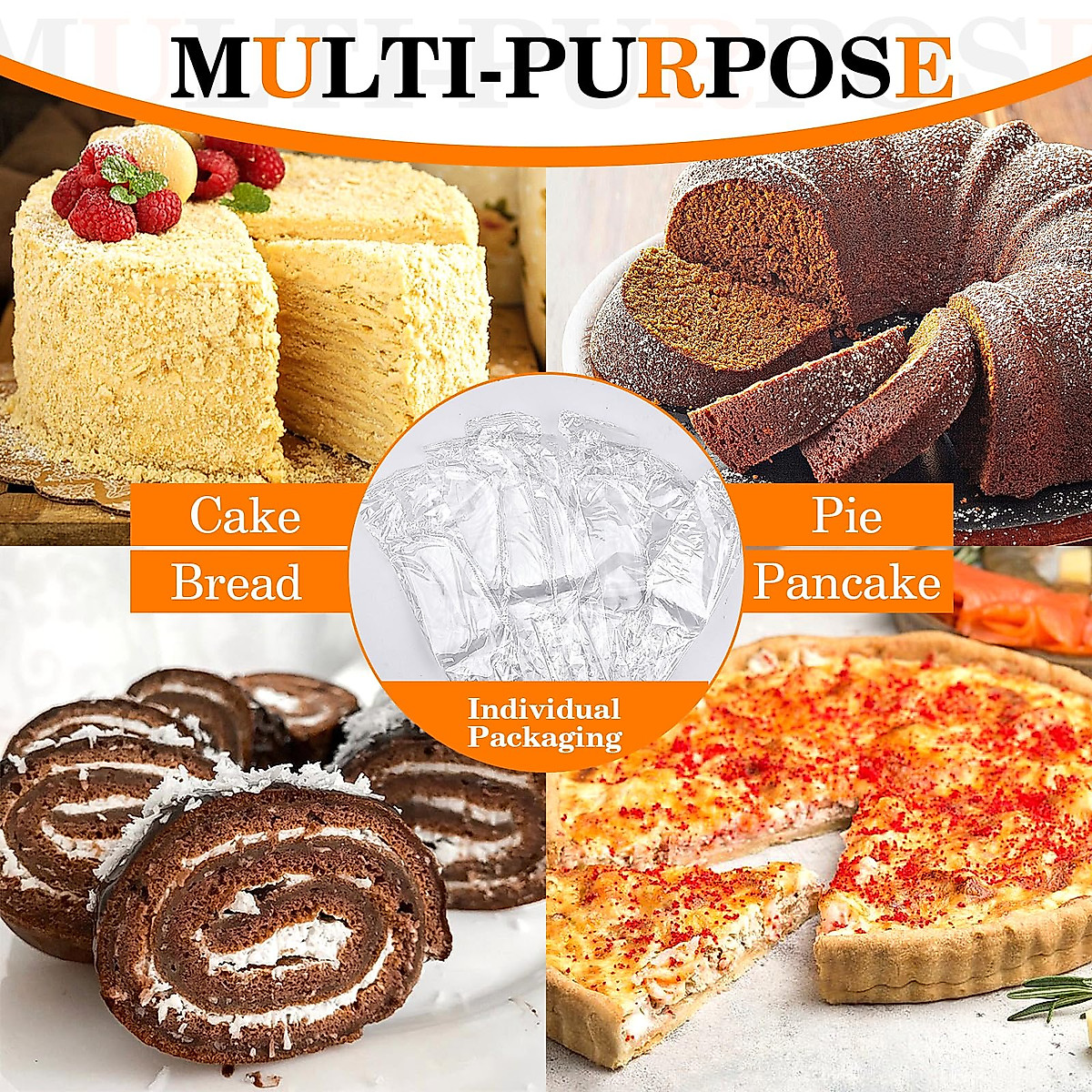 Aemygo 100 Pieces Disposable Plastic Cake Cutter, Disposable Clear Cake Cutter and Server, Plastic Cake Serving Knife Dessert Server Cutter Utensils for Pie Tart Pizza Pastry Kitchen Wedding Bakery