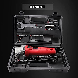 Electric Metal Nibbler, ZFE 380W Electric Sheet Steel Nibbler Metal Shear with 1700RPM High Speed Rotor for Cutting Stainless Steel, Aluminium, Plastic