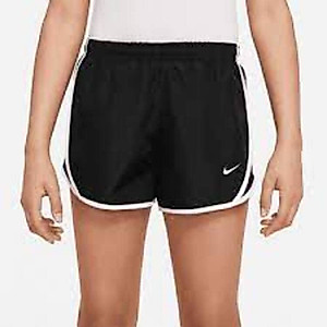 Nike Girl's Dry Tempo Running Short (Little Kids/Big Kids) Black/Black/White/White LG (14 Big Kid)