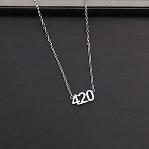 TGBJE 420 Necklace 420 Science Gift THC Gift CBD Gift Pot Lovers Gift Cannabis Gift CBD Pot Weed Gift (420 necklace)