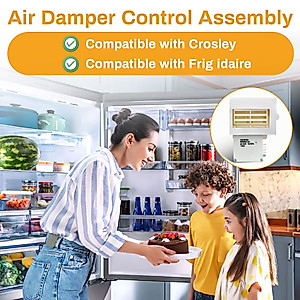 242303001 Refrigerator Damper Assembly Air Damper Control Assembly Compatible with Frigidaire Compatible with Crosley White replaces 3016452 AP5788340 PS8746718 EAP8746718 Fits DFH, FFE, FFH, FFS, LFS