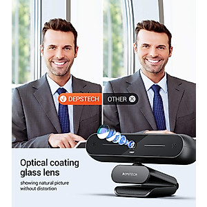 DEPSTECH Webcam with Microphone for Desktop, DW10 USB Webcam 1080P, Web Cameras for Computers, Computer Camera with Microphone for PC, Desktop, Laptop, Streaming Webcam with Cover Slide & Tripod