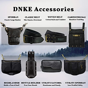 Damn Near Kilt 'Em Premium Black Leather Sporran Kilt Accessory