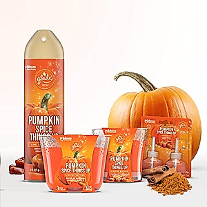 Glade Candle Pumpkin Spice, Fragrance Candle Infused with Essential Oils, Air Freshener Candle, 3-Wick Candle, 6.8 Oz