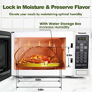 Microwave Splatter Cover With Steam Vent 10 In - Clear Microwave Cover With Water Steamer, Microwave Cover For Food Bpa-Free, Microwave Food Cover With Vents And Water Storage Box