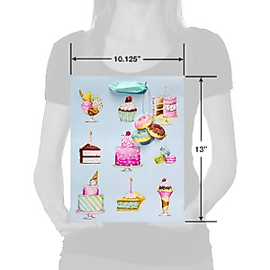 Papyrus Gift Bags - Designed by Bella Pilar (Desserts) for Birthdays, Bridal Showers, Baby Showers and All Occasions (2 Bags, 1 Large 13", 1 Medium 9")