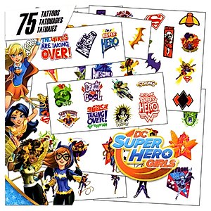 DC Super Hero Girls - 75 Assorted Temporary Tattoos