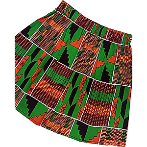 Alina Belle African Baby Girl Skirts Kente Print Outfit Short Skirt+Headband 2Pcs Set Clothes (2-3 Years, A1)