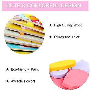 DuLaSeed Wooden Puzzles Toys for 1 2 3 Year Old Boys Girls Toddlers, 6 Packs Jigsaw Puzzles Montessori Toys with Storage Bag, Learning Educational Toy for Baby Kids Child in Christmas Birthday