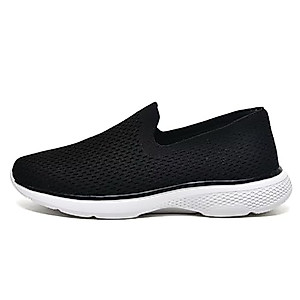 ZZS Womens Casual Slip On Walking Tennis Shoes Comfortable Work Athletic Running Sneaker Black Size 37.5