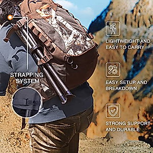 PORTAL Compact Folding Tripod Stool, Portable Tripod Chair 3 Legs for Camping Outdoor Hiking Hunting Fishing Picnic Travel Beach BBQ Garden Lawn, Supports 225 lbs, Black