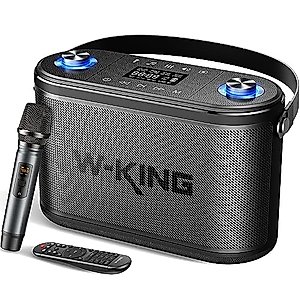 W-KING 120W RMS(240W Peak) Bluetooth Speakers with Huge Bass, 2.1ch 3-Way/Adjustable Bass Treble/Guitar Port/UHF Microphone/Accompaniment/REC/Live/HP Monitor, Large Portable Outdoor Wireless Speaker