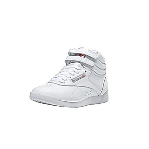Reebok womens Freestyle Hi Sneaker, White/Silver 2, 7.5 US
