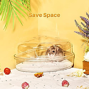 BUCATSTATE Hamster Sand Bath Box - Transparent Critter's Litter Box Sand Bath Shower Room & Digging Container Heighten Version for Guinea Pig Mice Gerbils or Other Small Pets (Small, Transparent)