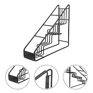 DOITOOL Syrup Bottle Rack Desktop Stainless Steel Wire Bottle Holder Rack Countertop Display Stand Wine Rack Holder for Home kitchen Coffee Shop Cafe Black Coffee Syrup Organizer