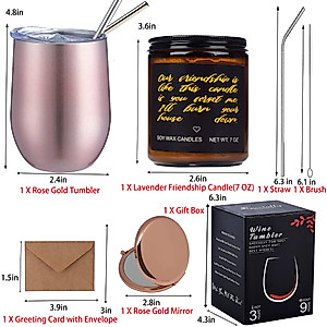 Sqeffort Birthday Gifts for Women Best Friends, Tumbler and Lavender Scented Candles Funny Gifts for Her, Women, Friends