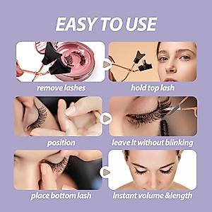 KASTUMBGA Magnetic Eyelashes without Eyeliner, Natural Looking Magnetic Eyelashes 3D Effect,Reusable False Eyelashes Easy to Wear with applicator 2 Pairs… (Magnetic Lashes Fly DIY)