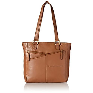 Bueno of California GAL Antique Leather Tote, Cognac