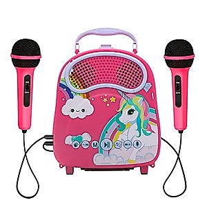 NA Kids Karaoke Machine for Girls Boys with 2 Microphones Toddlers Bluetooth Karaoke Toy for Singing Portable Children Karaoke Speaker with Voice Changer for Christmas Holiday Birthday Gift
