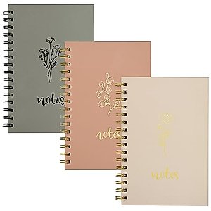 EOOUT 3 Pack Aesthetic Spiral Notebook Journals for Women, 5.7 x 8.3 Inches Cute College Ruled Notebook, 160 Pages, Back Pocket, Office School Supplies Gifts