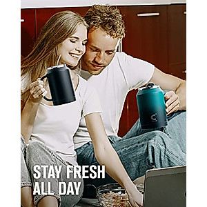 Coolplus 50 oz Mug Tumbler with Handle and Straw, Large Stainless Steel Travel Insulated Water Cup with 2-in-1 Lid, Double Wall Metal Keep Cold 36 hrs, Sweet Proof BPA-Free, Indigo Crush