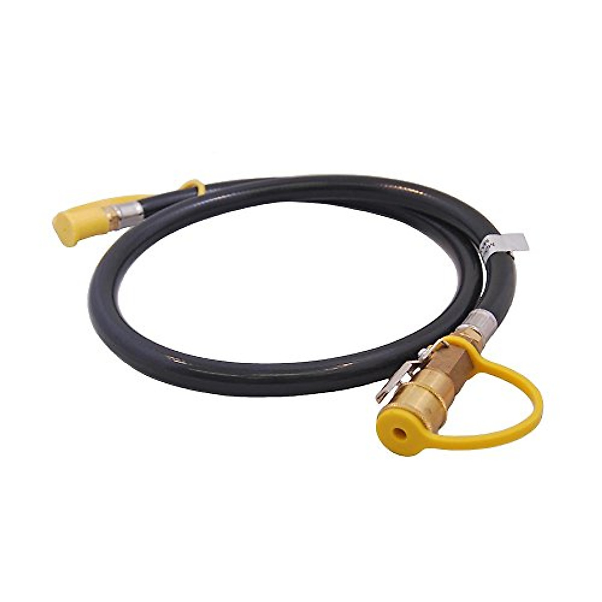 KIBOW 39 Inch Low Pressure Propane Quick-Connect Hose- 1/4” Safety Shutoff Valve & Male Full Flow Plug for RVs