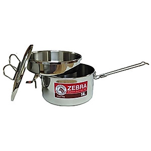 Zebra Stainless Steel Food Box and Pan with Snap on Lid, 14cm, Silver