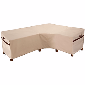 PATIOASIS Patio Right-Facing Sectional Lounge Set Cover 106''L x 85''L x 34''D x 31''/26''H Waterproof Outdoor Furniture L-Shaped Sofa Sectional Covers