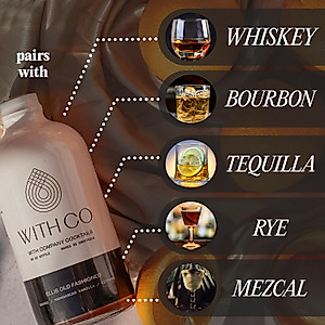 WithCo Ellis Old Fashioned Mix Cocktail Drink Mixer - Madagascar Vanilla, Orange, Angostura Bitters & Cinnamon - Ideal for Whiskey, Bourbon, Mezcal, & Mocktails - Makes 32 Cocktails, 16 oz