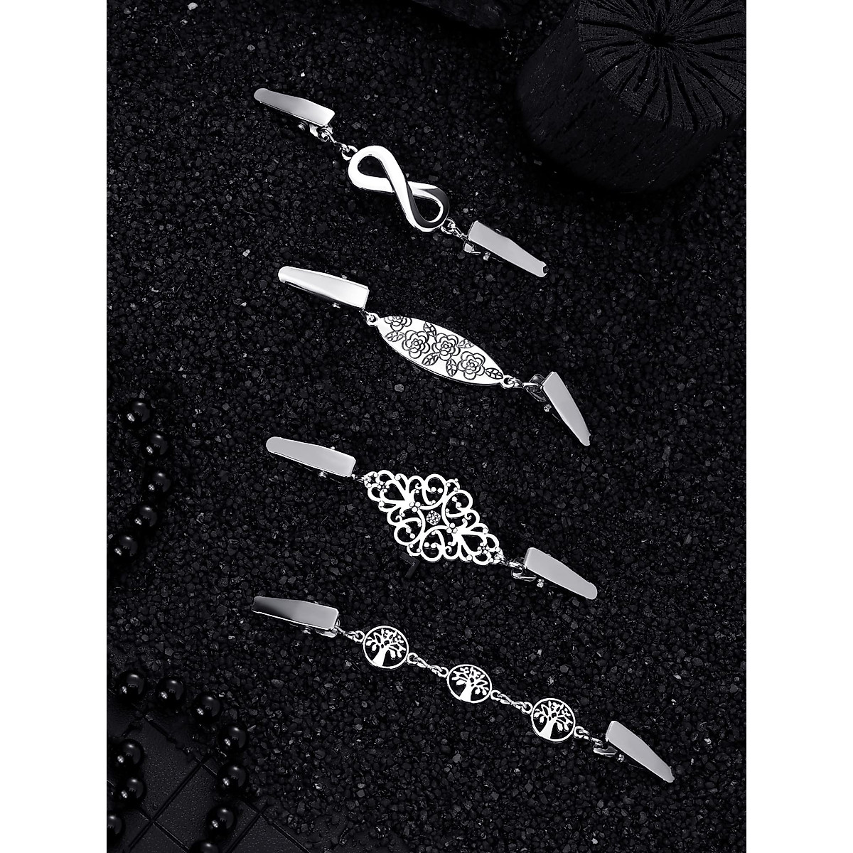 4 Pieces Vintage Sweater Shawl Clips Retro Cardigan Collar Clips Dress Shirt Brooch Clips for Women Wearing, 4 Styles(Vintage Style)