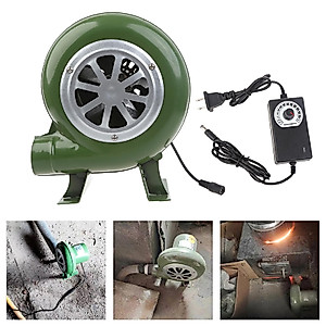 QUETHEDS Electric Blower Fan BBQ Fan 100v 220v Suitable For Barbecue Mini Blacksmith Forges Blower With Speed Adapter AC100-240V BBQ Blower 200w Mini Blacksmith Forges Blower With Duct Portable (80W)