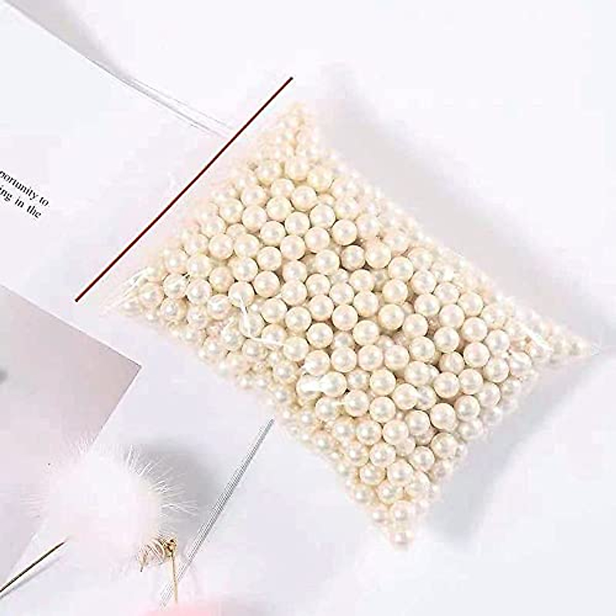 Makeup Brush Holder Vintage Glass Handmade Organizer with White Pearls for Nail Brush, Vanity, Bathroom, Dresser, Countertop - Gold