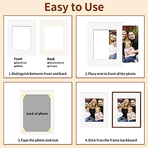 yeestone 10 Pack Picture Frame Mats, 11x14 Matted to 8x10 Photo Mats, Acid Free Picture Matting for Pictures Photos Watercolor Artwork (White)