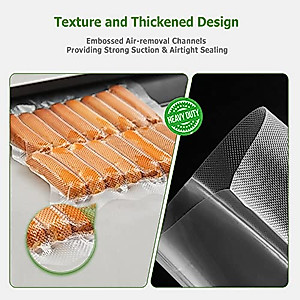 Gasbye Vacuum Sealer Bags, [200ft Mega-Pack] 4 Rolls each 8"x50' Food Saver Vacuum Sealer Bags Rolls for Custom Fit Airtight Freshness & Sous Vide, BPA Free, 7-Layer Ultra-Thick Anti-Puncture Design