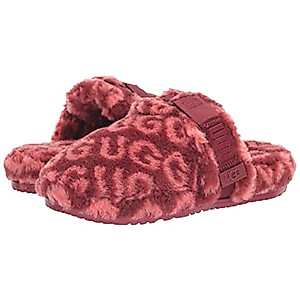 UGG Men's Fluff IT POP Slipper, RED Wine/Terracotta, 9