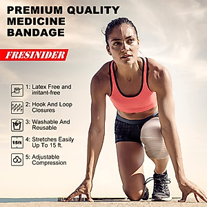 FRESINIDER Premium Elastic Bandage Wrap (7pack) Self Adhesive Cotton Latex Free Compression Bandage Wrap with Touch Closure at Both Ends, Support & First Aid for Sports, Medical, and Injury Recovery