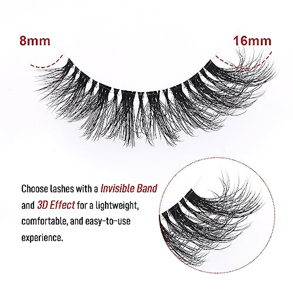 False Eyelashes Wispy with Clear Band Strip Lashes 10Pair Cat Eye Lashes D Curl Faux Mink Eyelashes For Party and Wedding by EXTENIFY (10Pairs-4A)