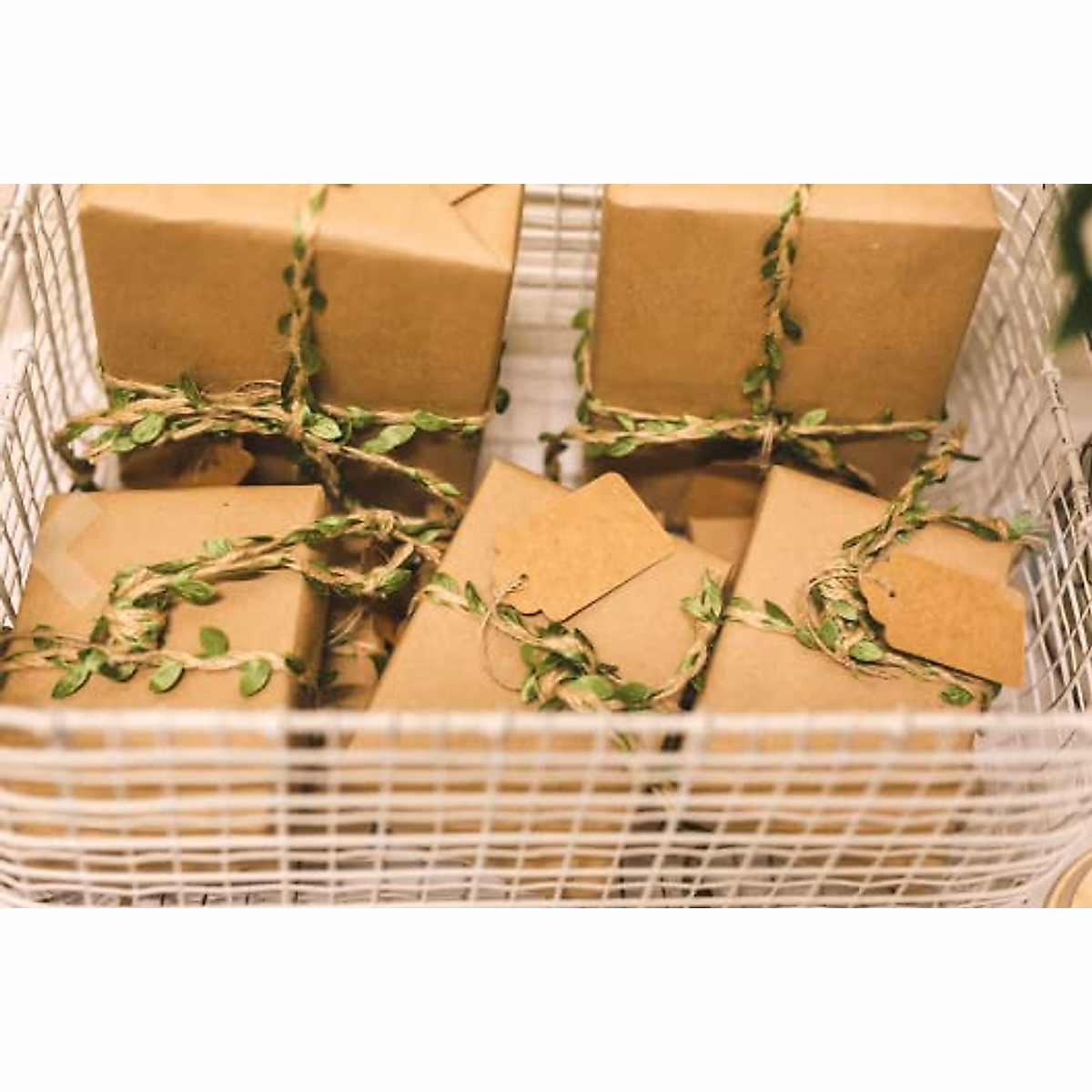 Leaf Ribbon for Crafts 21.8 Yards Artificial Vines Olive Green Fake Leaves Trim Ribbons for Gift Wrapping Wedding Baby Shower Decoration