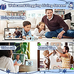 Digital Camera, 1080P 48MP Autofocus Kids Video Digital Camera with 32GB SD Card 16X Digital Zoom, Compact Point and Shoot Vlogging Mini Camera for Teens Children Boys Girls Students