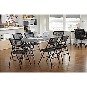 COSCO 6 ft. Fold-in-Half Banquet Table w/Handle, Gray