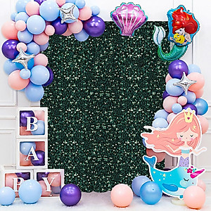 Fabric by The Yard Emerald Green Velvet Fabric Sequin Fabric 36Inch Long Continous Fabric for Sewing Clothes Glitter Fabric Wedding Dress Evening Gown Skirt DIY Linen Fabric Velvet Mermaid Fabric