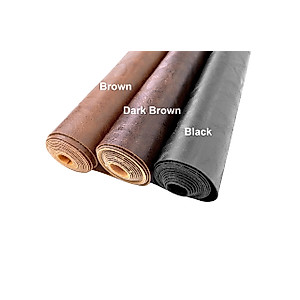 1 Yards 54" x 36" Dark Brown Faux Leather Fabric Distressed Crazy Horse Soft Fake Leather Fabric by The Yard Dark Brown Upholstery Vinyl for Sofa Bags Chairs Car Seats DIY Crafts