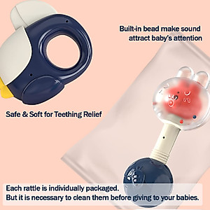 10pcs Baby Rattles, Teething Toys for Babies 6-12 Months, Newborn Baby Toys Musical Hand Drum Storage Box Early Educational Infant Grab Toy Baby Essentials, Birthday Present for 0-6