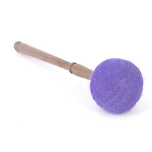 Inzopo Tibetan Buddhism Singing Bowl Mallet Wood Striker With Wool Felt 28cm Purple